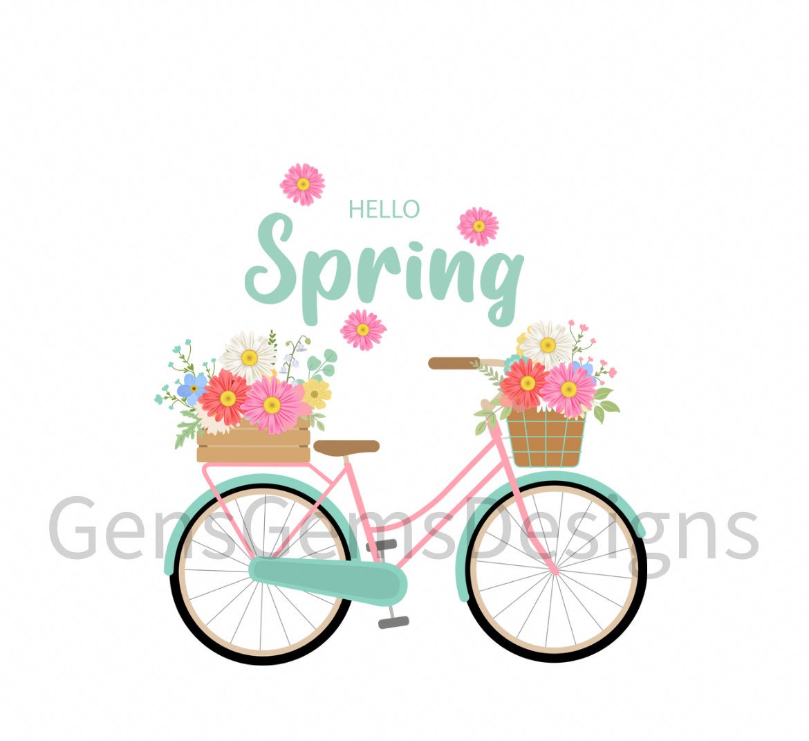 Springtime Pngspring Png Bicycle Png 2023 Png Happy Png Pastel - Etsy