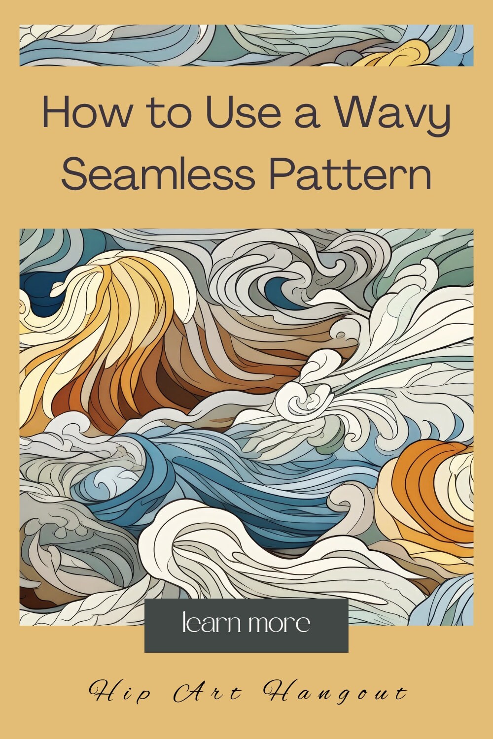 Wavy Seamless Pattern Pastel Color Ocean Waves Groovy Wavy Seamless ...