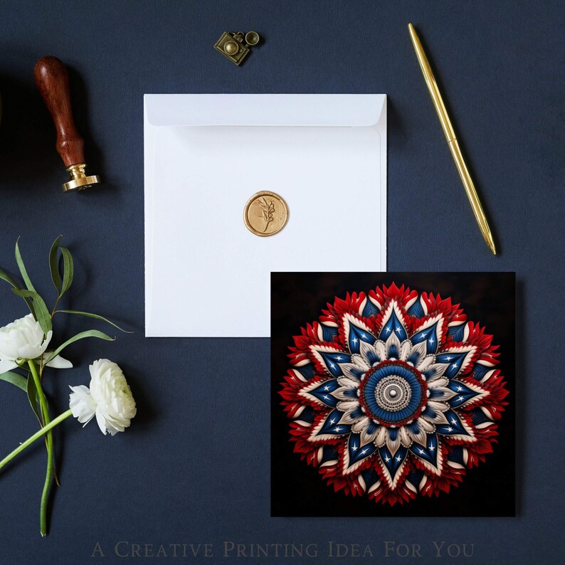 Patriotic Mandala Art Print SVG for Home Office Decor Red White and ...