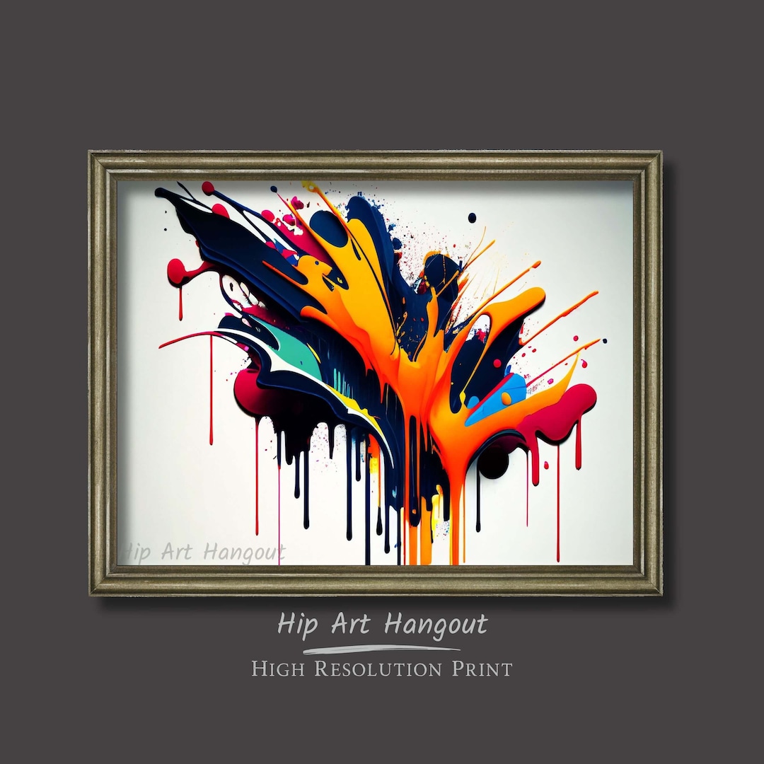 Colorful Paint Splatter Art for Playroom Wall Decor Abstract Acrylic ...