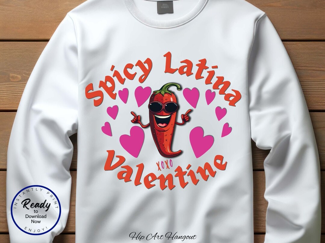 Spicy Latina Valentine Sweatshirt PNG, Spanish Valentines Day Tshirt ...