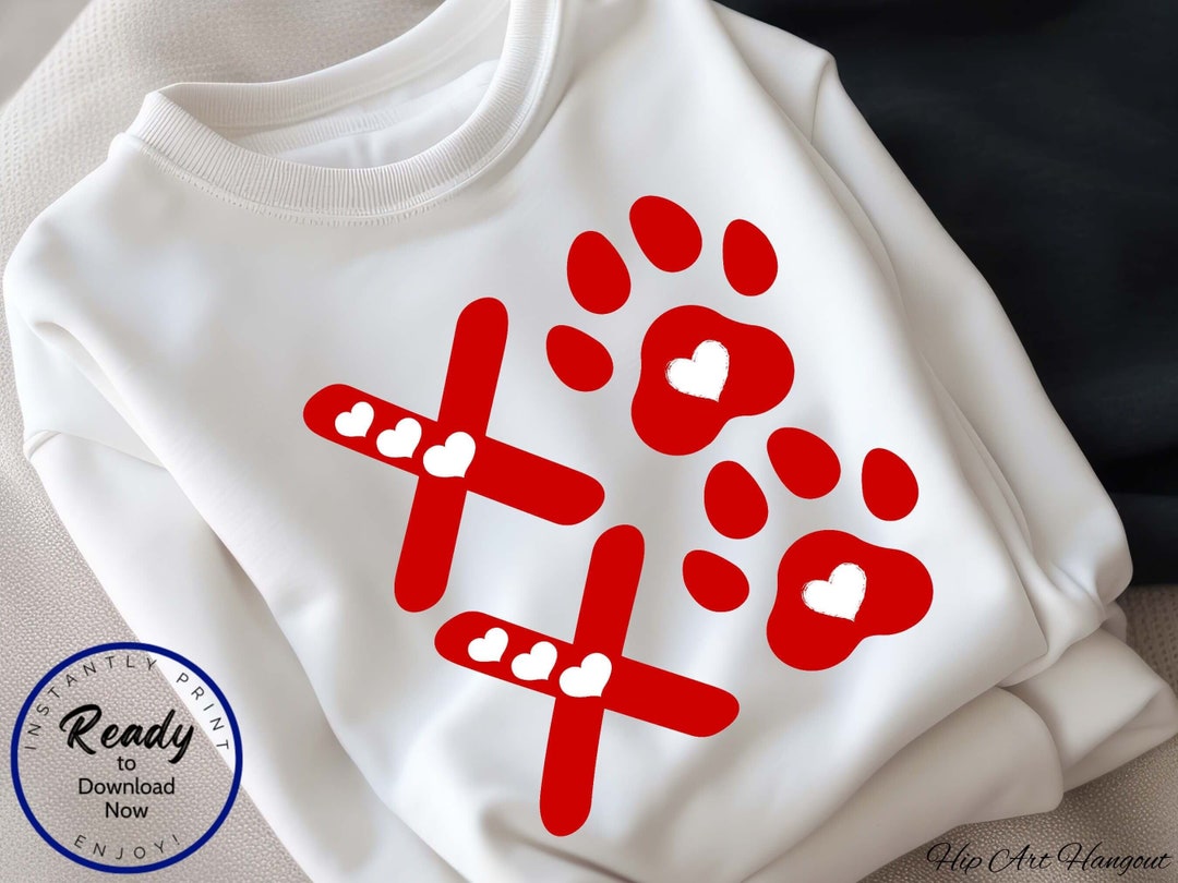 XOXO Paw Svg, Funny Valentines Dog Shirt PNG, Dog Mom Shirt Gift, Love ...