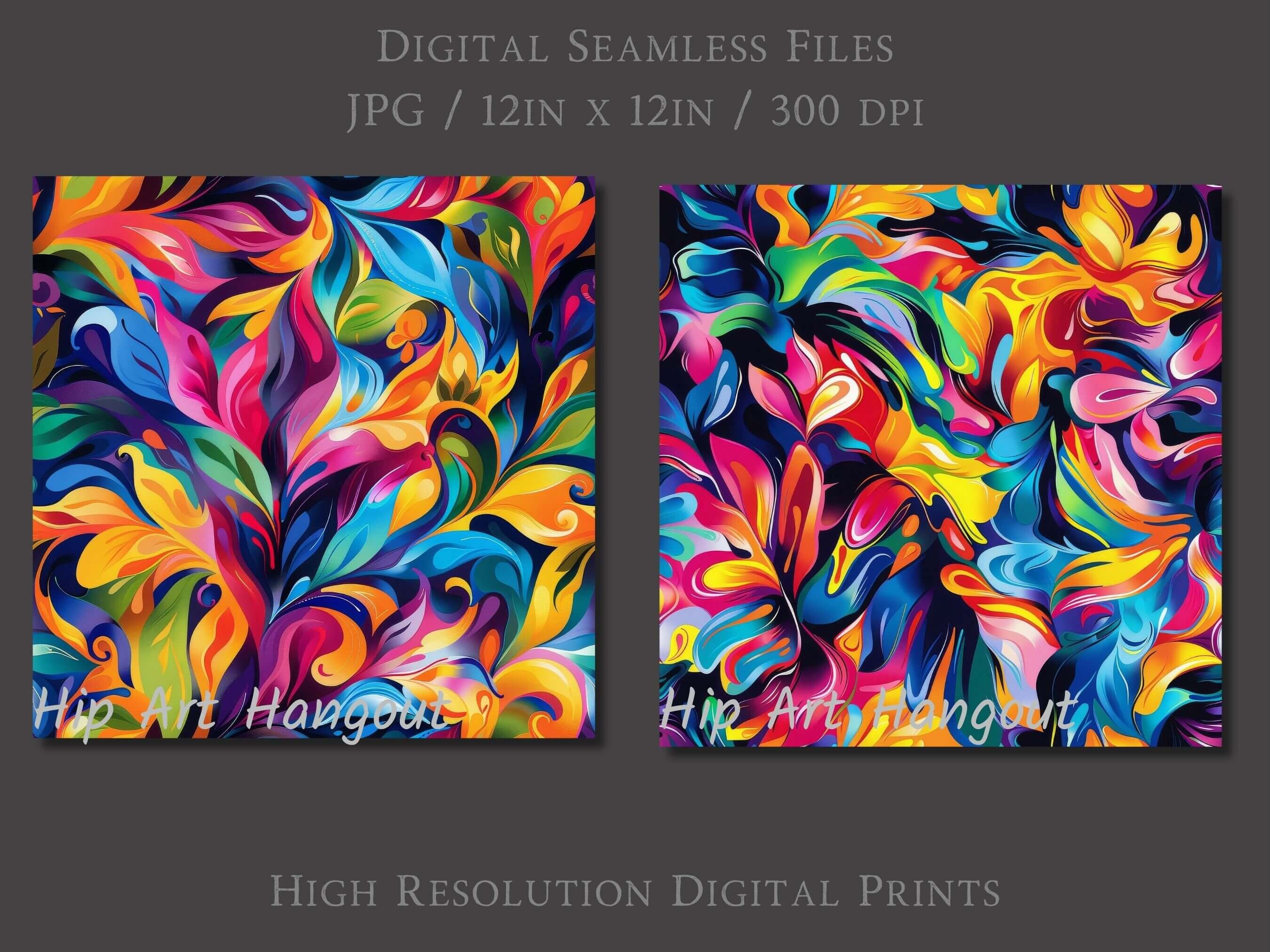 Colorful Abstract Seamless Pattern for Scrapbook Digital Page Artsy ...