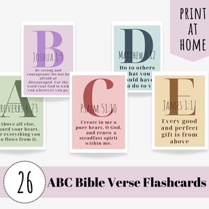 Printable Scripture Alphabet Flash Cards, Rainbow Bible Verse Abcs ...