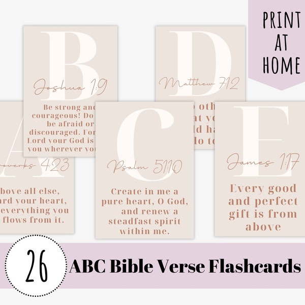 Christian Alphabet Flash Cards - Etsy