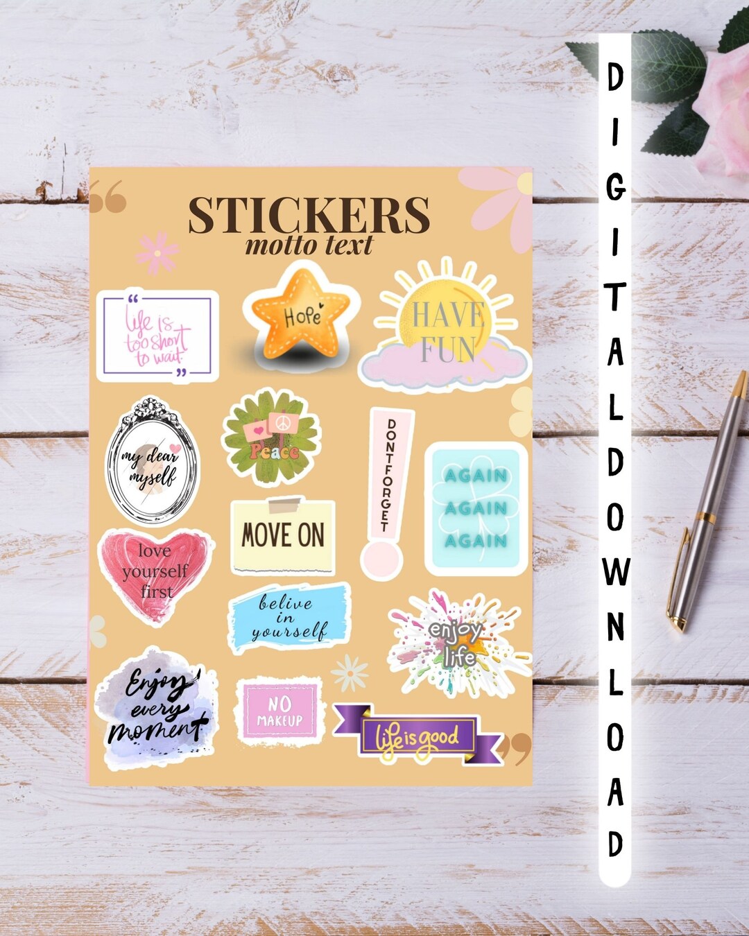 Motivational Quotes Digital Stickers, Goodnotes Stickers, Printable ...