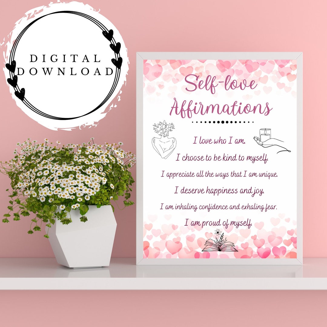 Self-love Affirmations Digital Download 8.5x11 US Letter Size - Etsy