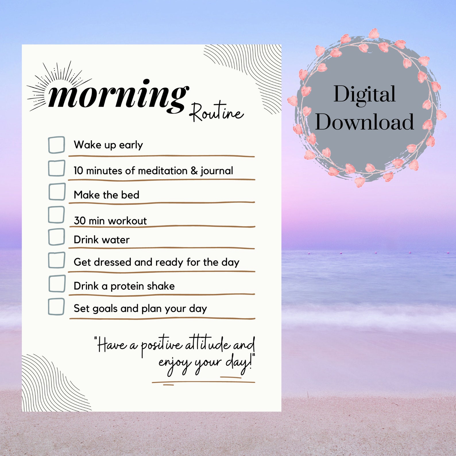Morning Routine Digital Download - Customizable - Etsy
