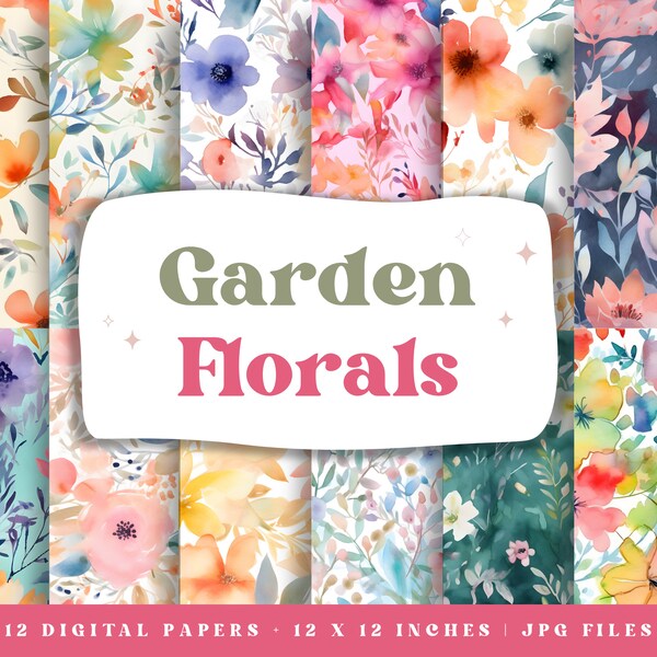 Flower Digital Paper - Etsy