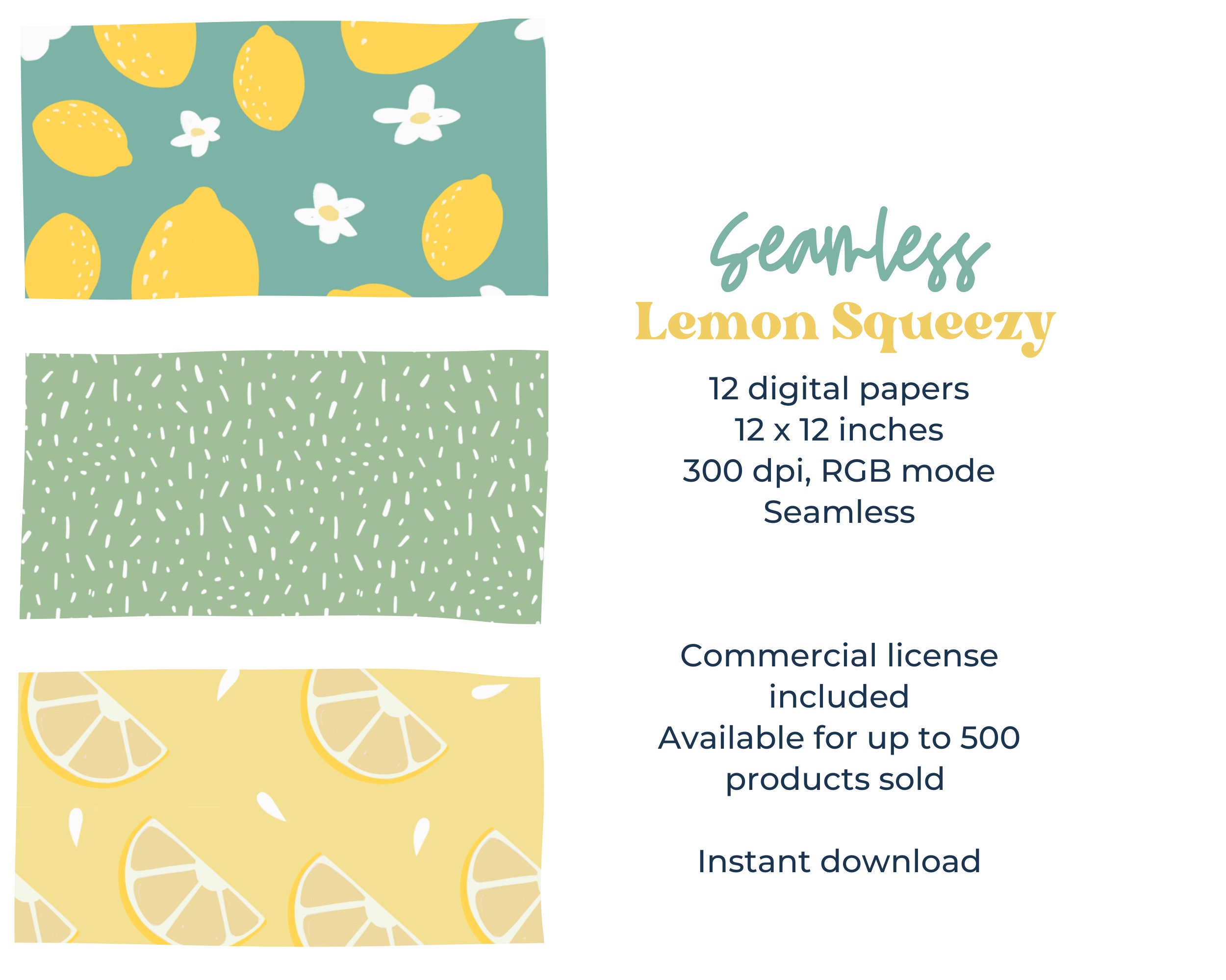 Lemon Scrapbook Lemon Digital Paper Summer Digital Paper - Etsy