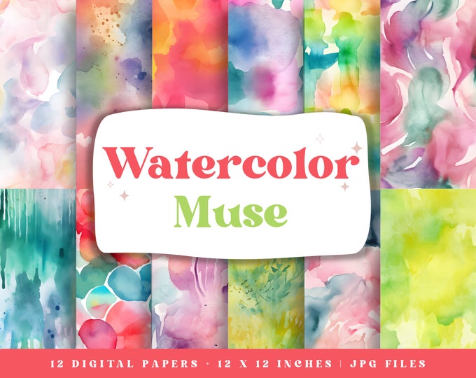 Digital Papers,scrapbooking Paper, Digital Paper Pack Watercolor Paper ...