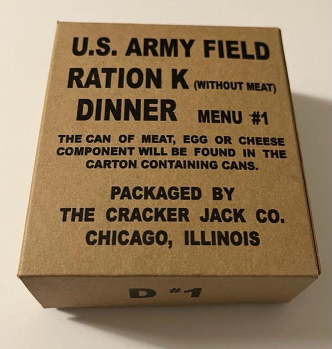 WW2 US Army 10 in 1 Partial Dinner Unit Ration Box menu4 - Etsy UK