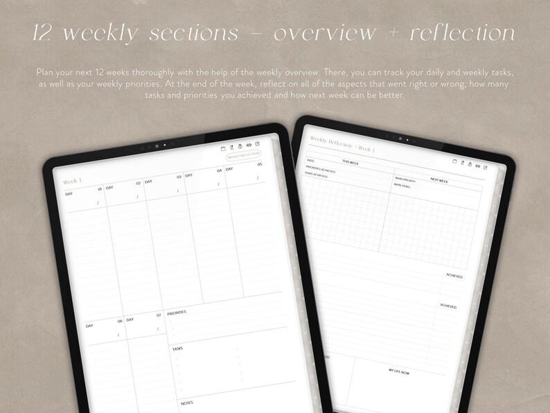 Minimalist Digital 12 Week Year iPad Planner Goodnotes & Notability ...