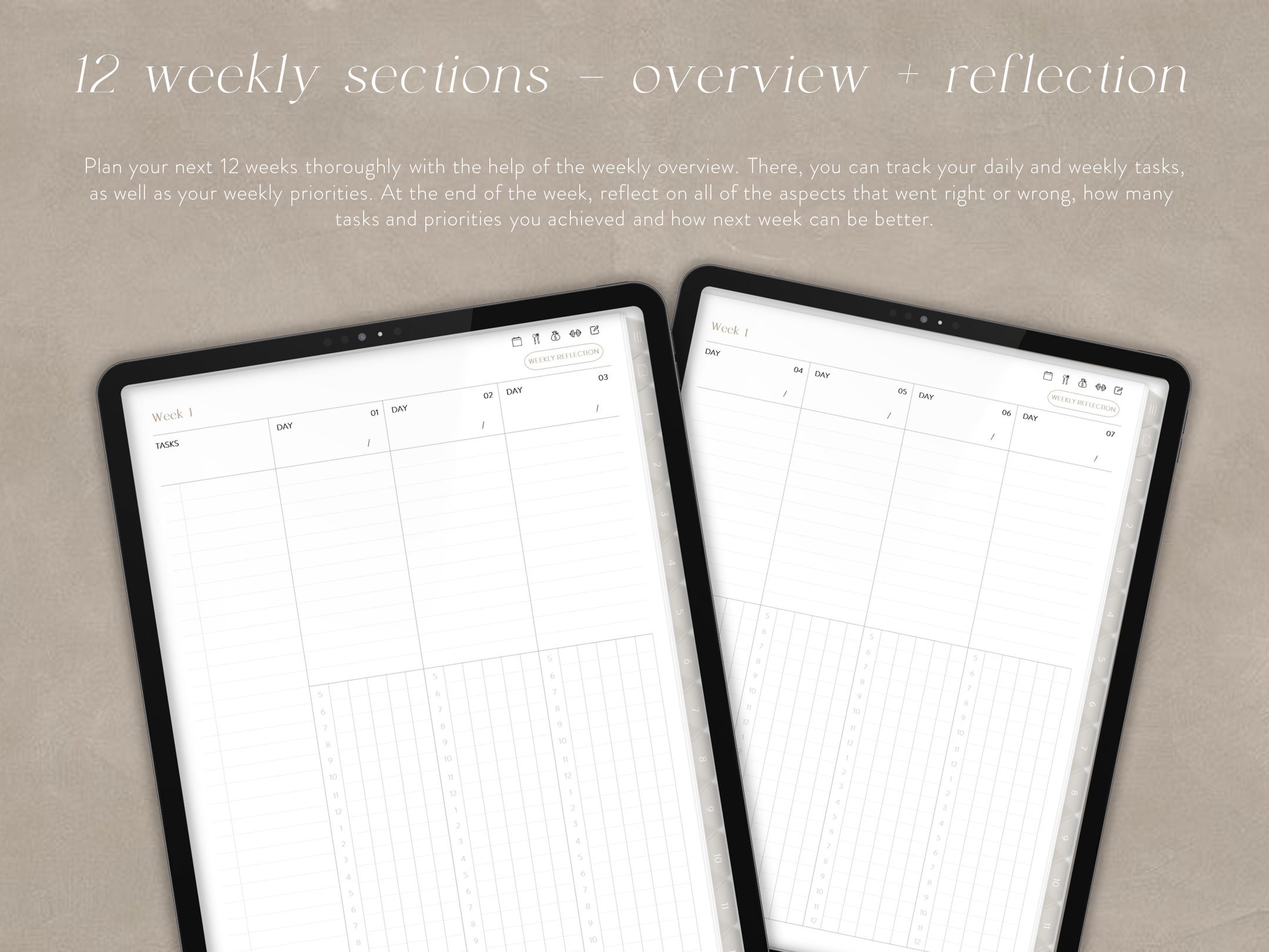 Minimalist Digital 12 Week Year iPad Planner | Goodnotes & Notability ...