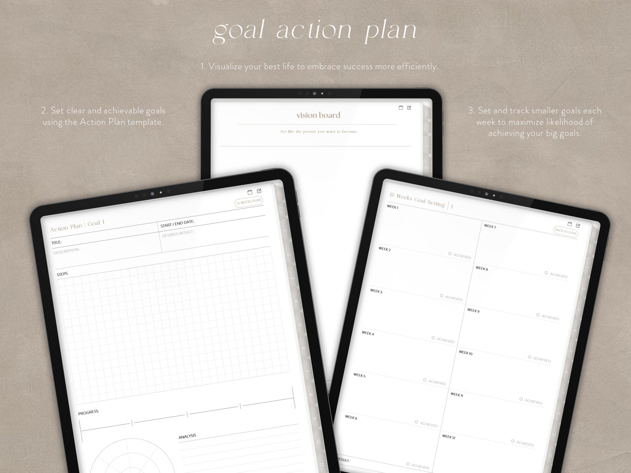 Minimalist Digital 12 Week Year iPad Planner | Goodnotes & Notability ...