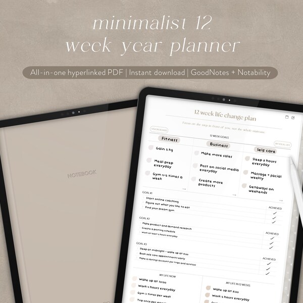 12 Week Year Planner - Etsy