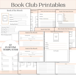 Book Club Sheets Printable | Reading Tracker Sheets | Easy Printable ...