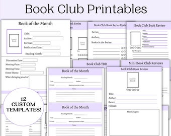 Book Club Sheets Printable Reading Tracker Sheets Easy Printable Book ...