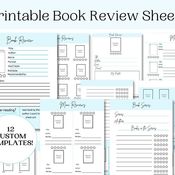 Book Review Sheets Printable Reading Tracker Sheets Easy Printable Book ...