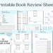 Book Review Sheets Printable | Reading Tracker Sheets | Easy Printable ...