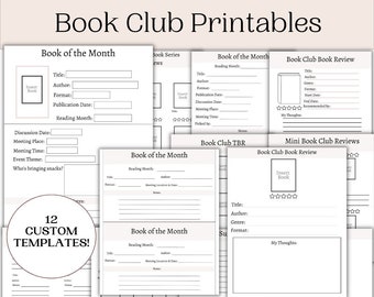 Book Club Sheets Printable Reading Tracker Sheets Easy Printable Book ...
