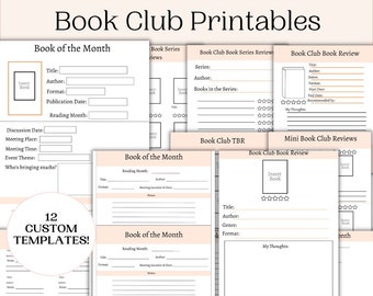 Book Club Sheets Printable Reading Tracker Sheets Easy Printable Book ...