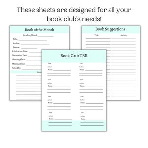 Book Club Sheets Printable | Reading Tracker Sheets | Easy Printable ...