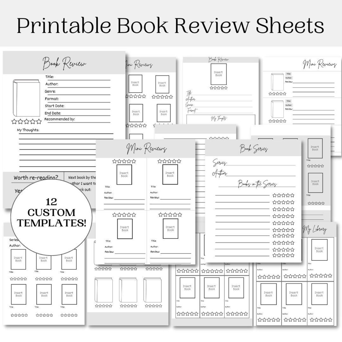 Book Review Sheets Printable Reading Tracker Sheets Easy Printable Book ...