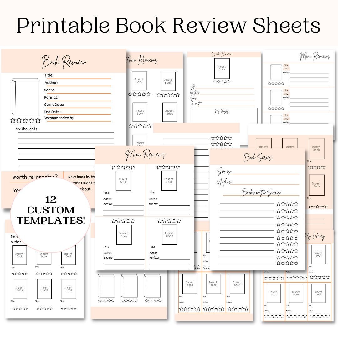 Book Review Sheets Printable Reading Tracker Sheets Easy Printable Book ...
