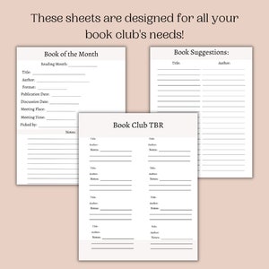 Book Club Sheets Printable | Reading Tracker Sheets | Easy Printable ...