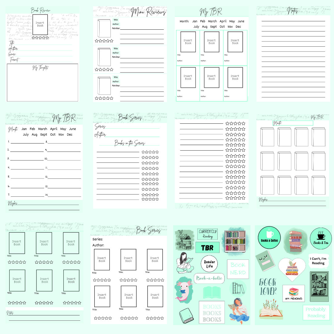 Mint Green Reading Journal Printable | Reading Tracker | Easy Printable ...