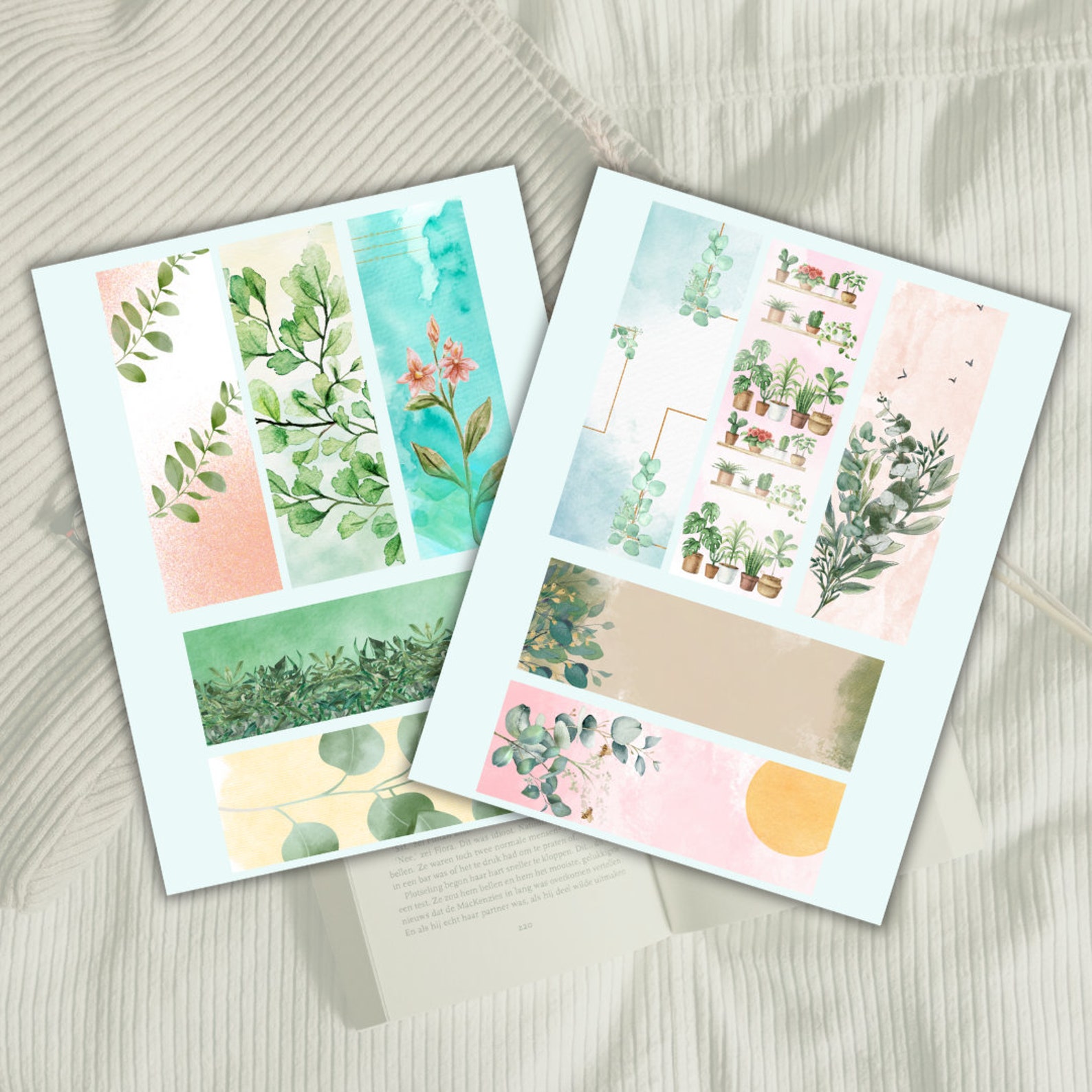 40 Greenery Bookmarks Printable | Bookmark PNG | Easy Printable ...