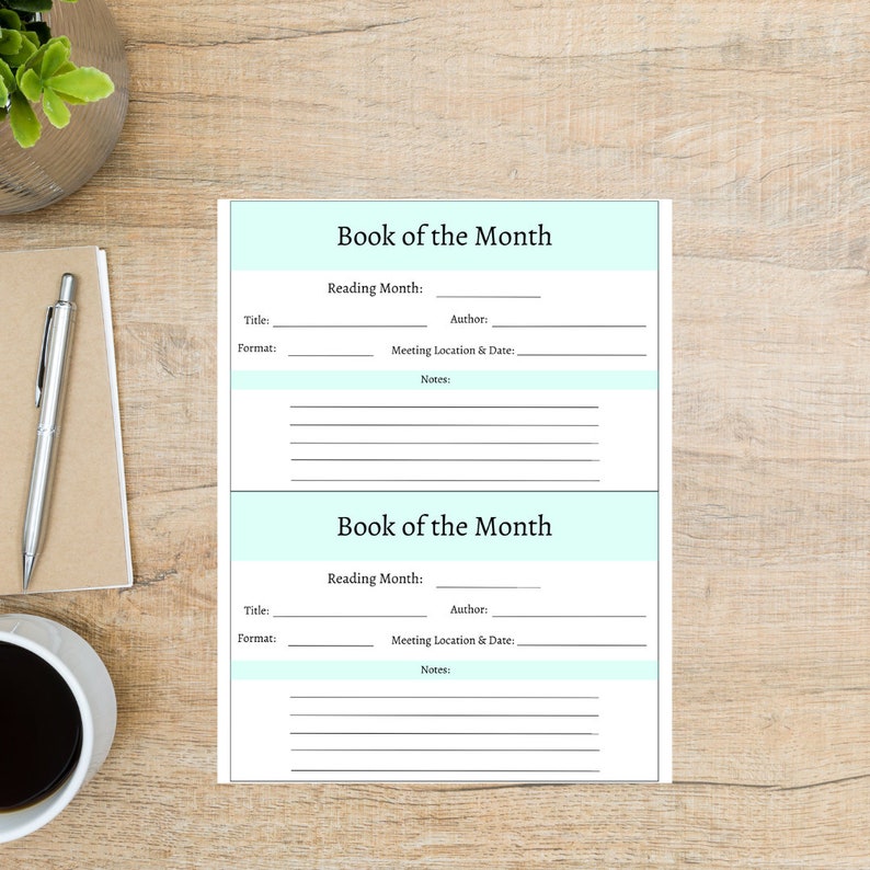 Book Club Sheets Printable | Reading Tracker Sheets | Easy Printable ...