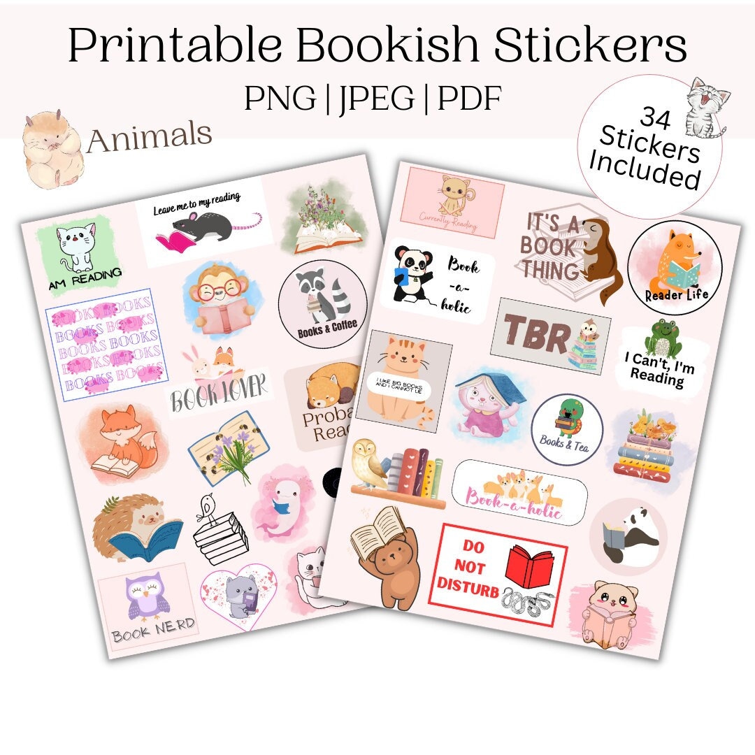 Animal Book Stickers Printable | Reading Stickers | Easy Printable Book ...