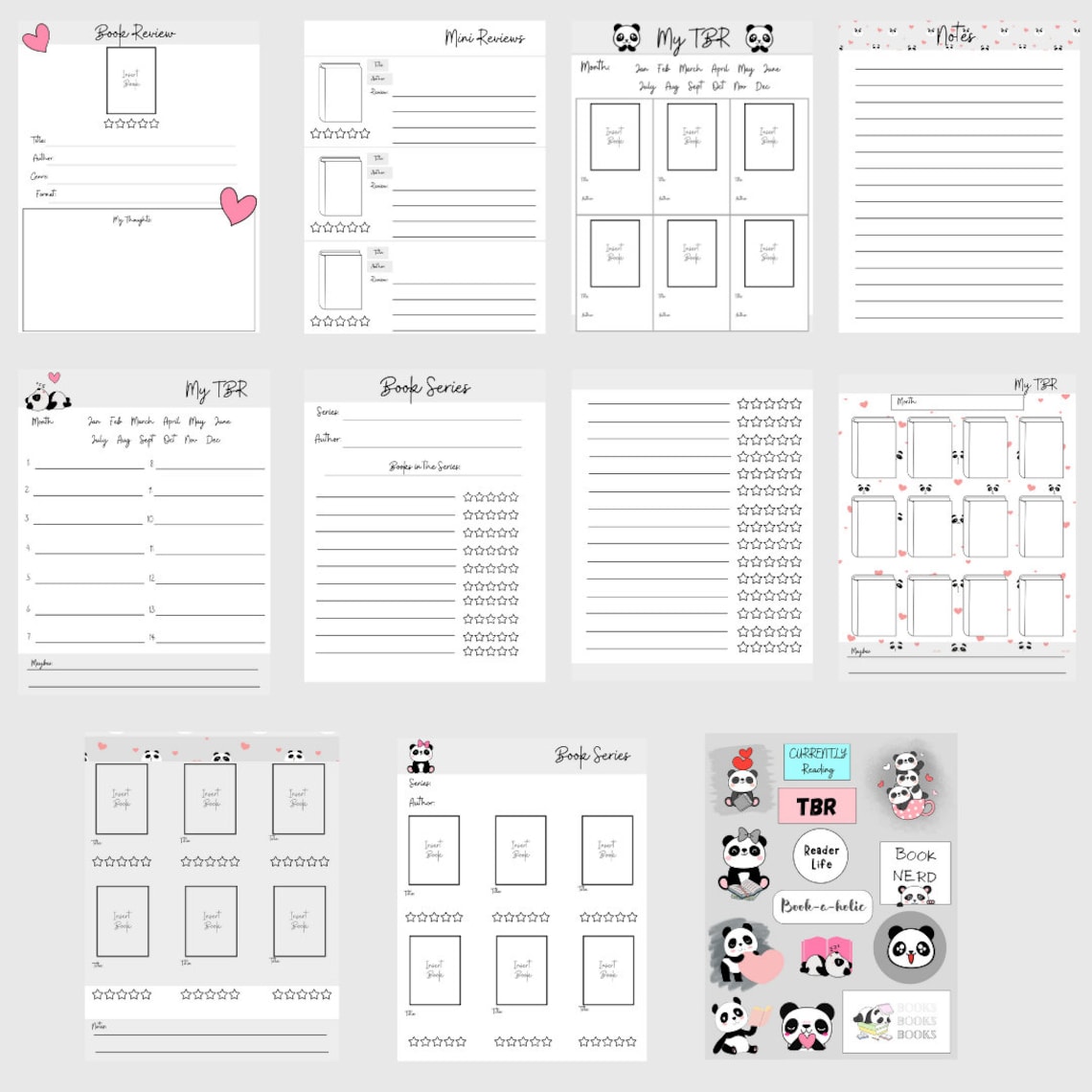 Cute Panda Reading Journal Printable | Reading Tracker | Easy Printable ...