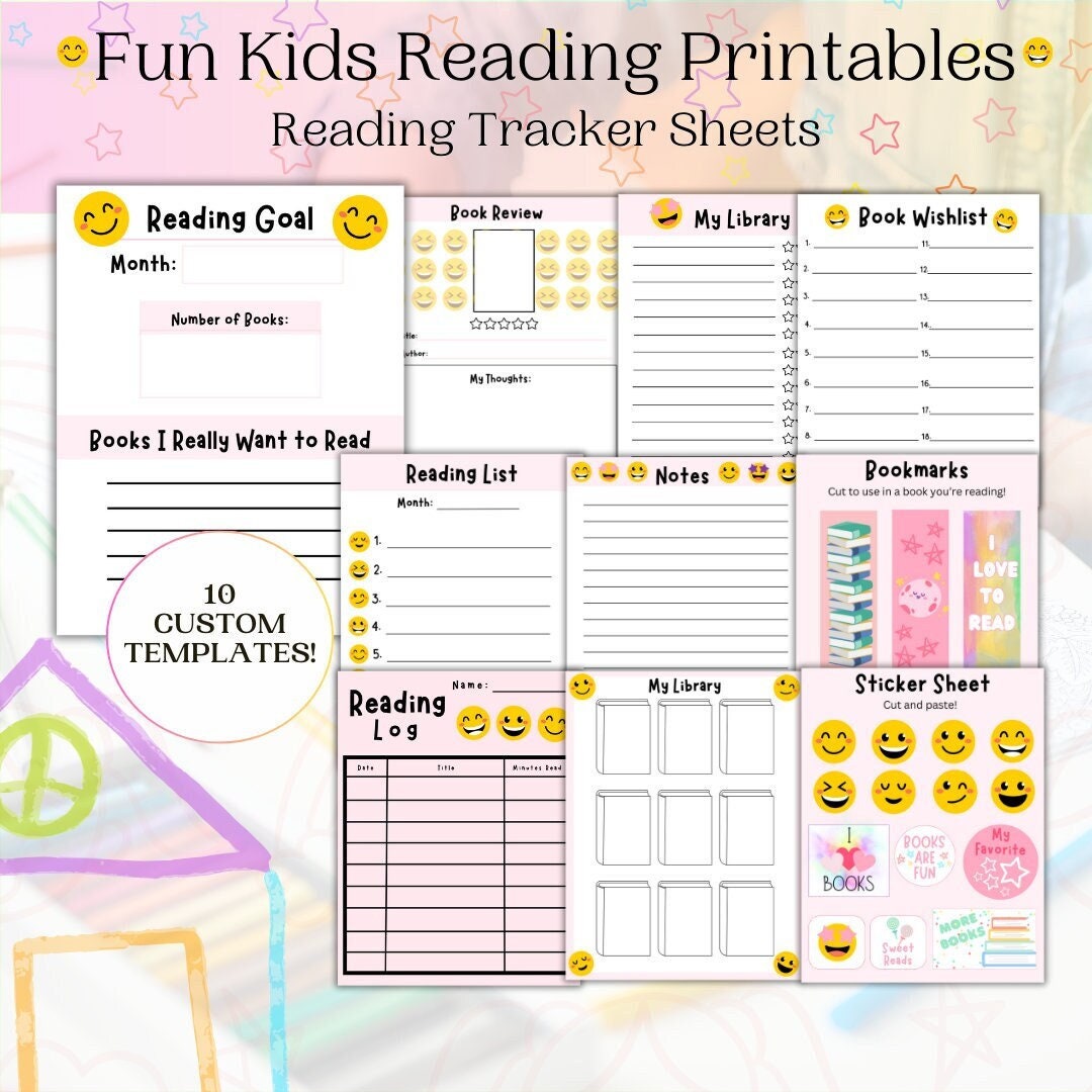 Kids Reading Printables Pink | Reading Tracker Sheets | Easy Printable ...