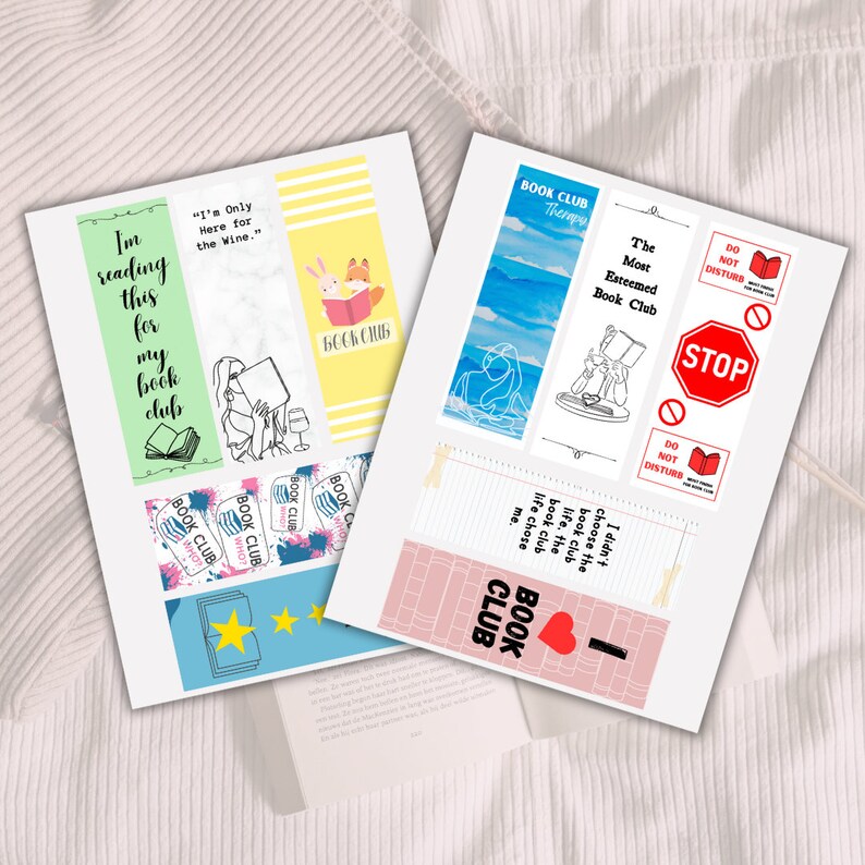 Book Club Bookmarks | 40 Printable Designs (PNG, JPEG, PDF) - Etsy