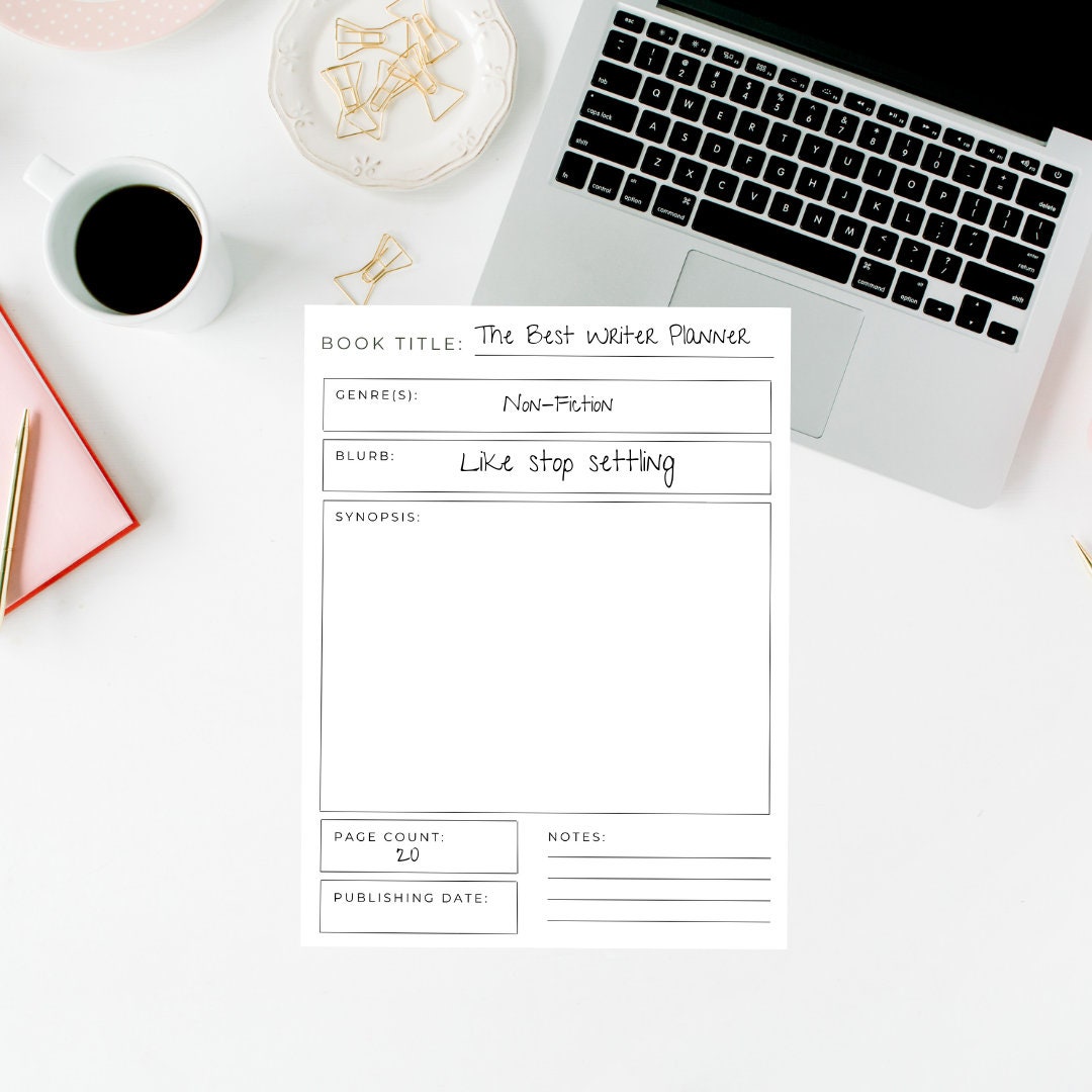 Simple Writer Planner Printable Writing Planner Digital Planner for ...