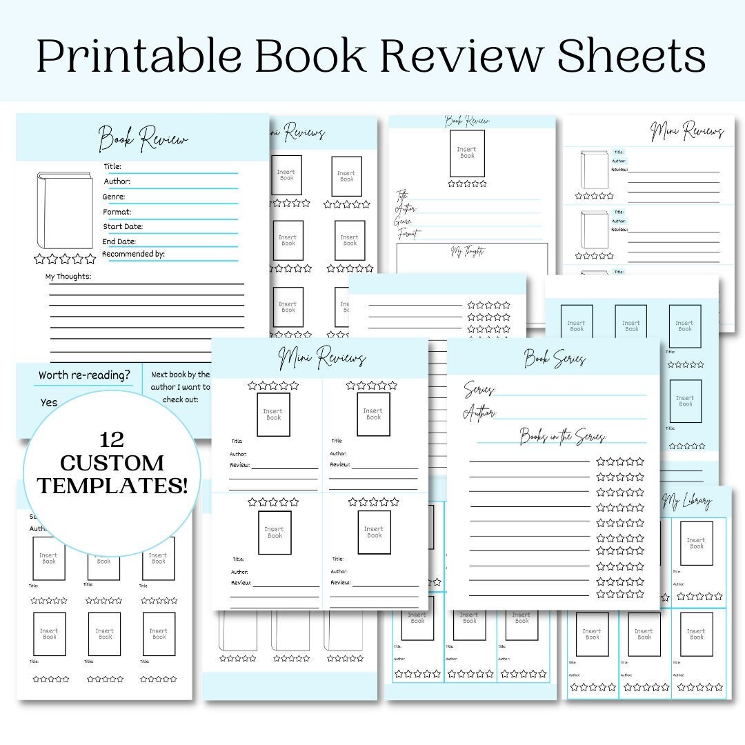 Book Review Sheets Printable | Reading Tracker Sheets | Easy Printable ...