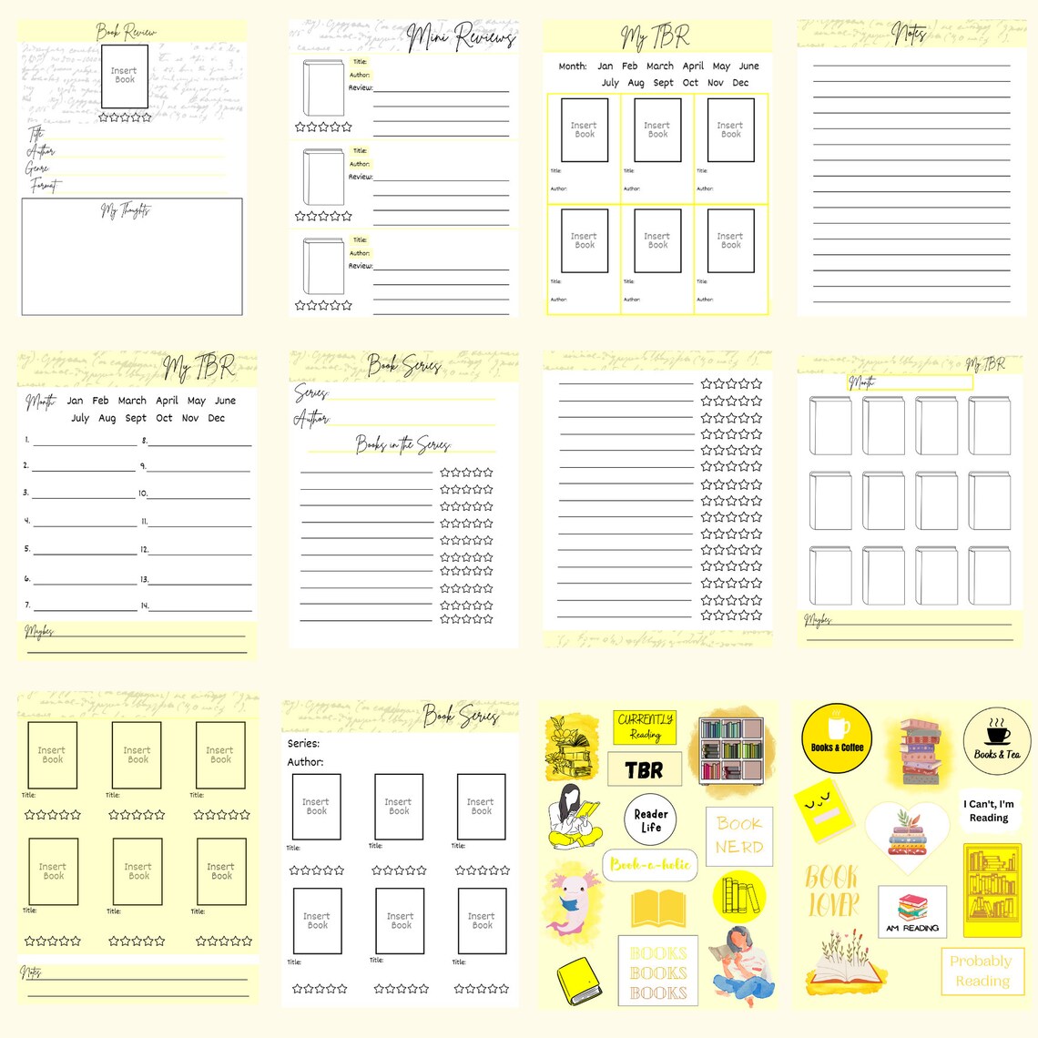 Yellow Reading Journal Printable | Reading Tracker | Easy Printable ...