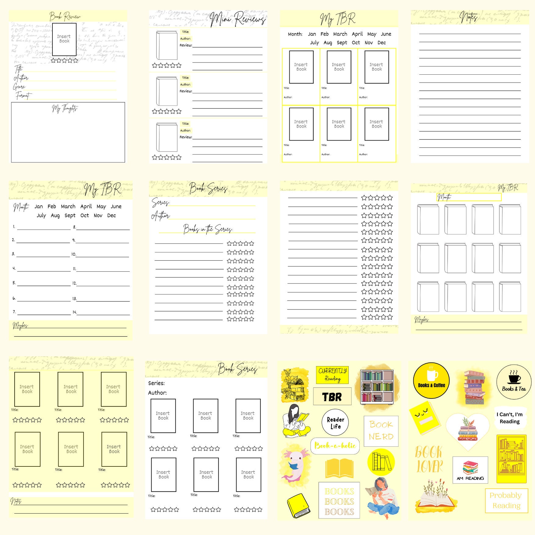 Yellow Reading Journal Printable | Reading Tracker | Easy Printable ...