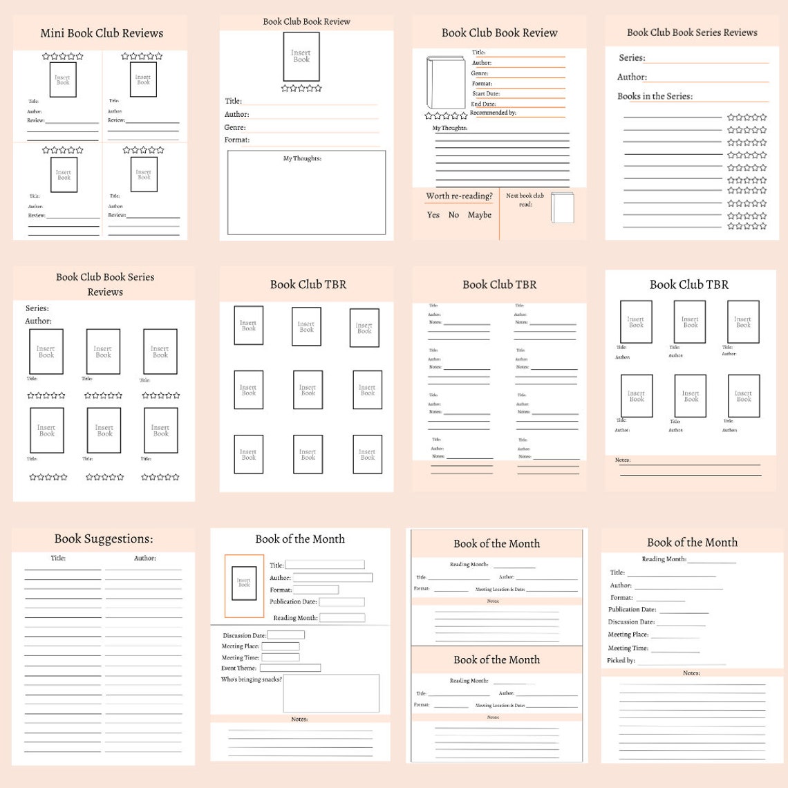 Book Club Sheets Printable | Reading Tracker Sheets | Easy Printable ...