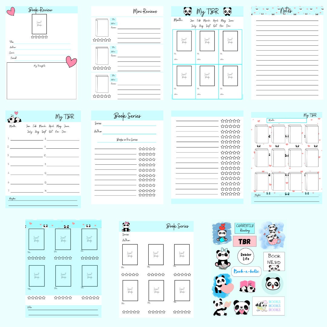 Cute Panda Reading Journal Printable | Reading Tracker | Easy Printable ...