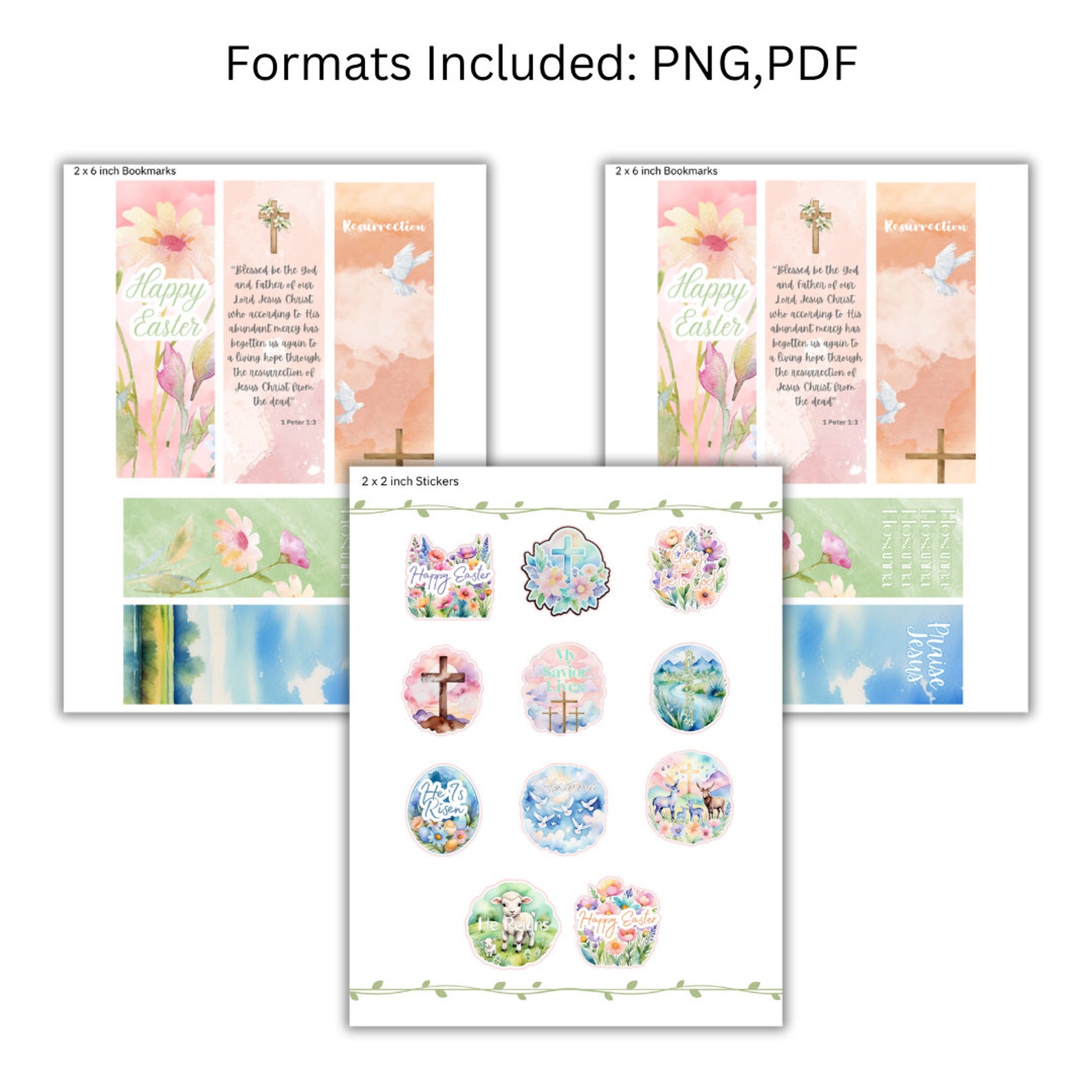 Printable Easter Bundle | He is Risen PNG | Christian Journal | Happy ...