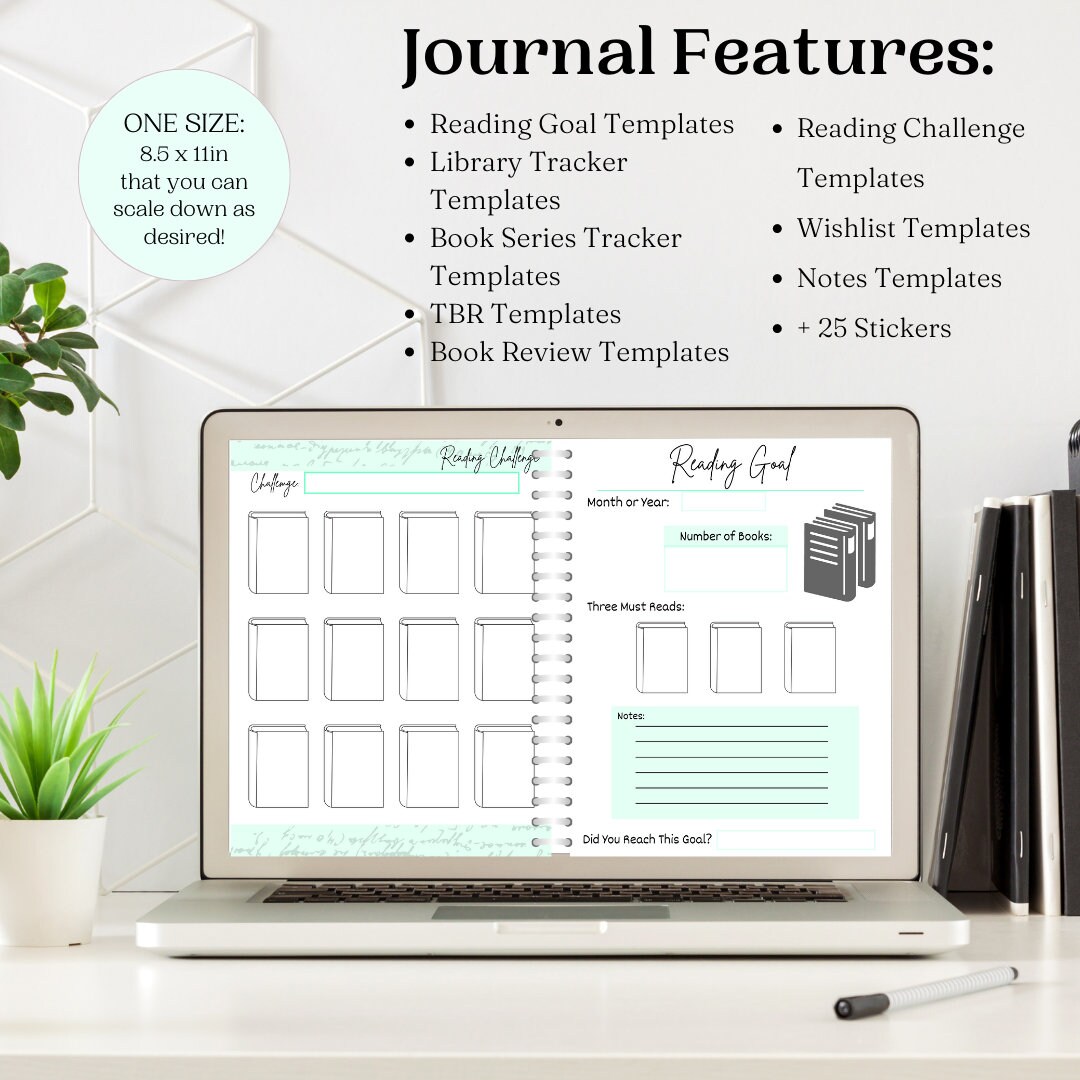 Mint Green Reading Journal Printable | Reading Tracker | Easy Printable ...