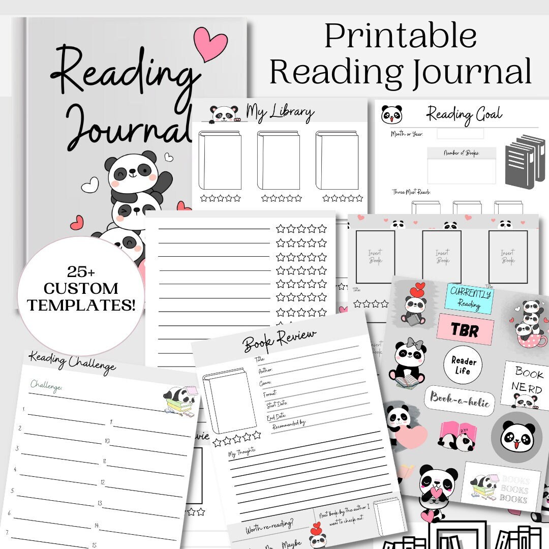 Cute Panda Reading Journal Printable | Reading Tracker | Easy Printable ...