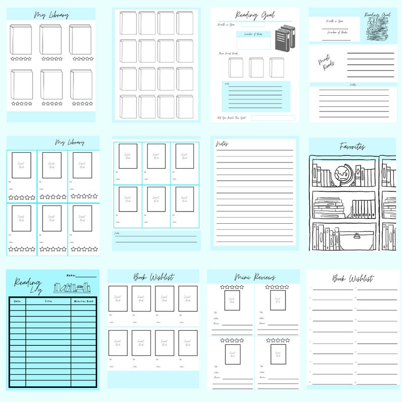 Classic Reading Journal Printable Reading Tracker Easy - Etsy