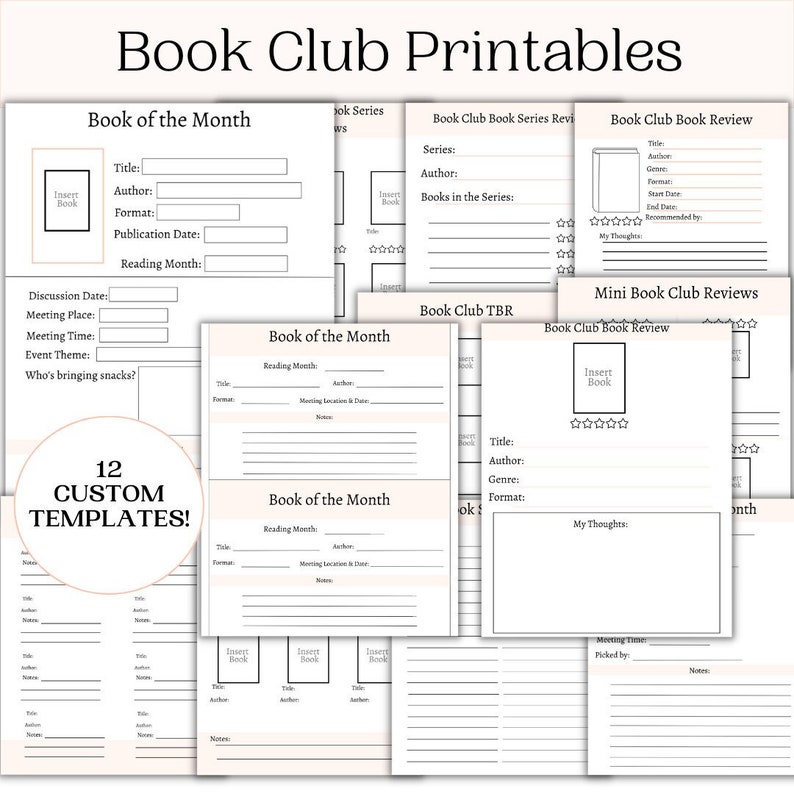 Book Club Sheets Printable | Reading Tracker Sheets | Easy Printable ...