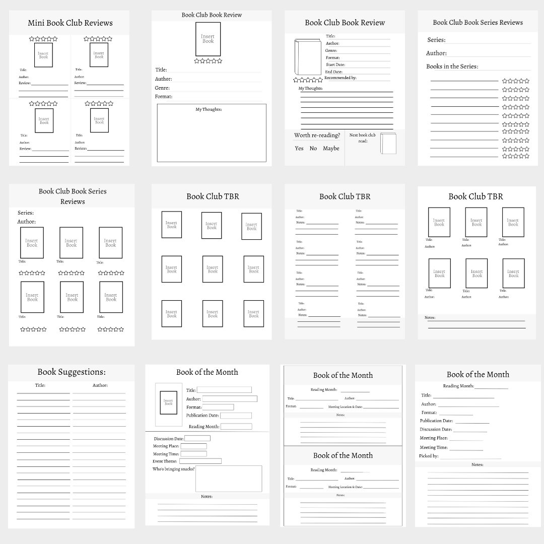 Book Club Sheets Printable | Reading Tracker Sheets | Easy Printable ...