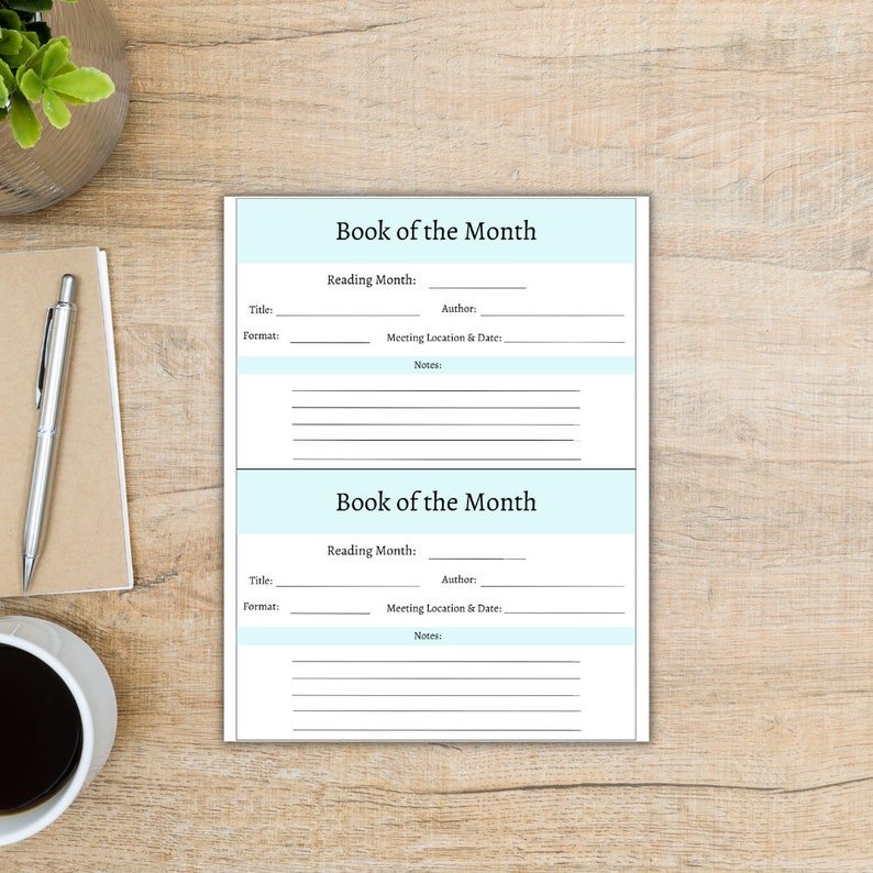Book Club Sheets Printable Reading Tracker Sheets Easy - Etsy